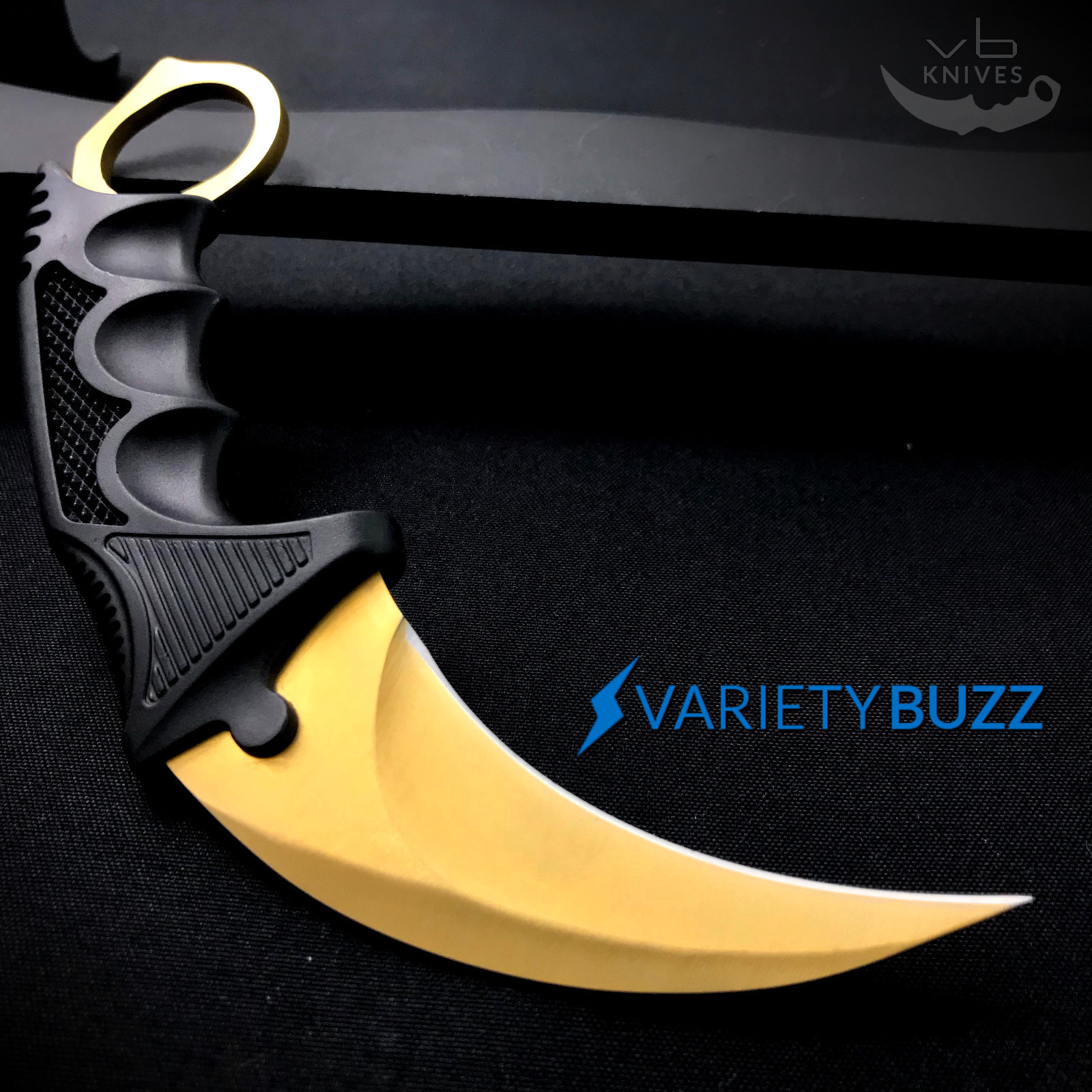 Karambit Claw Fixed Blade GOLD Cleaver BOWIE Hunting Knife Straight ...