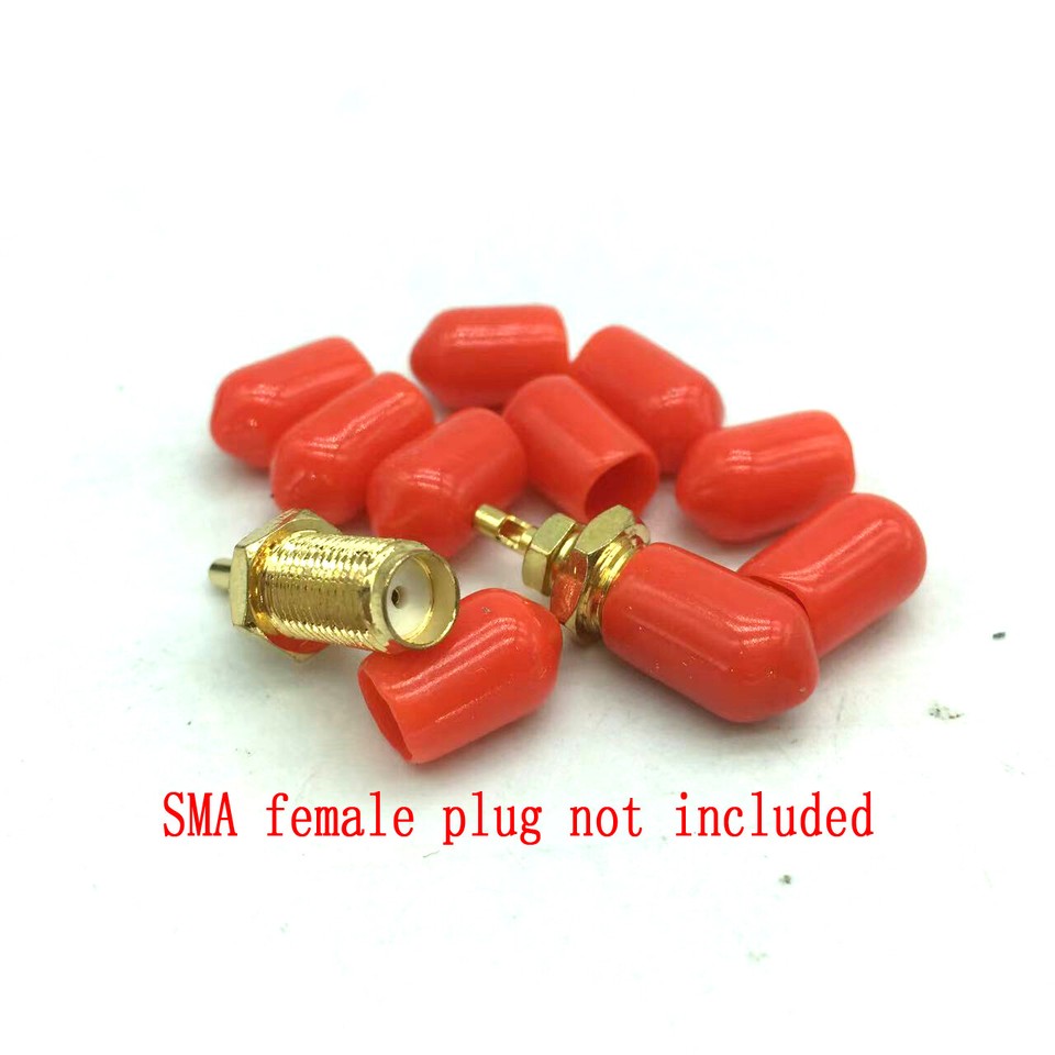 200PCS Φ6mm SMA Plastic Protection covers Dust cap Red for SMA female ...