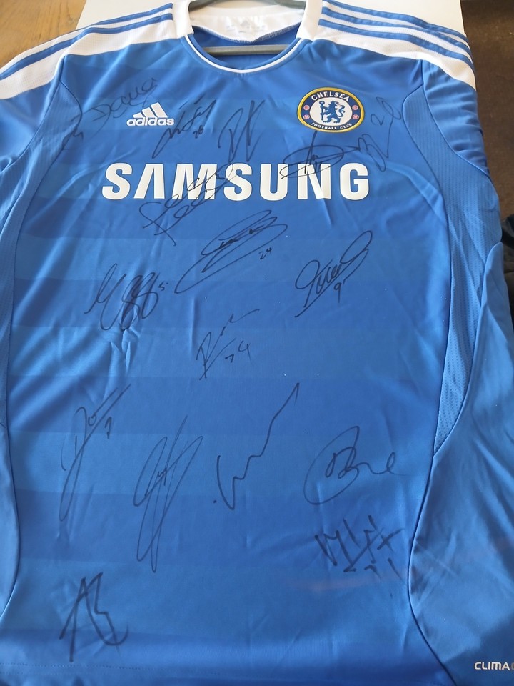 2011-12 Chelsea Double Winners Shirt Squad Signed Drogba COA | eBay