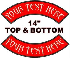 Custom Embroidered 13" MC Rocker Patches Top or Bottom Motorcycle Cut ...