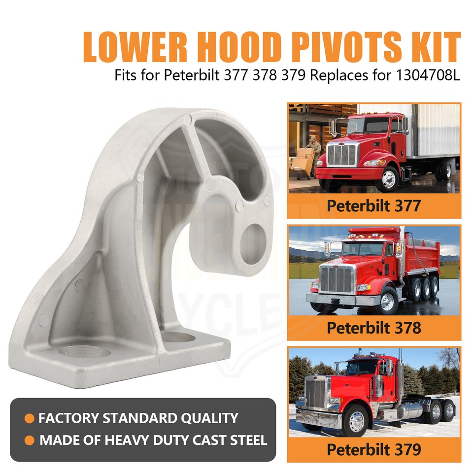Lower Hood Pivot Kit& Engine Hood Hinge Pivot Bolt Kit For Peterbilt 378 377 379 | eBay