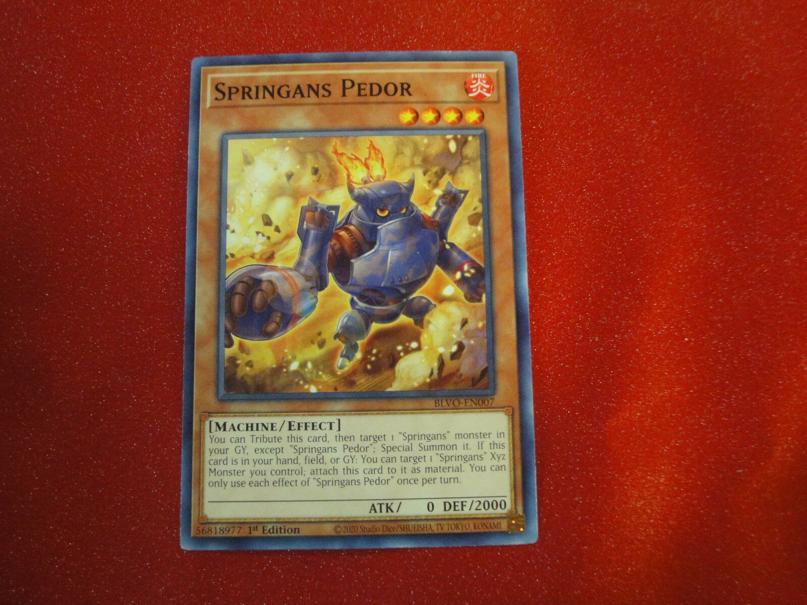 YuGiOh trading card game 1st edition springans Pedor machine effect ...