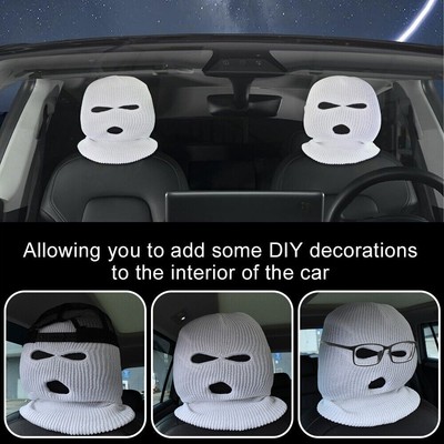 2X Car Headrest Cover Mask Style Seat Headrest Trim Car Seat Headcover ...