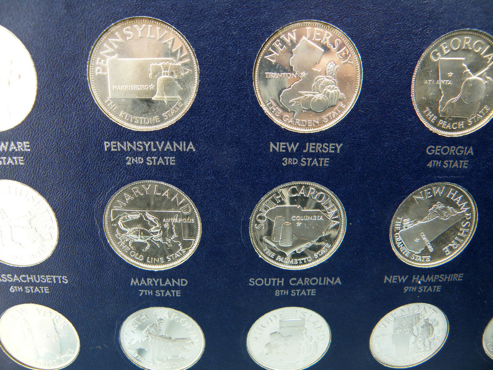 Franklin Mint States Of The Union Series First Edition Sterling Silver ...