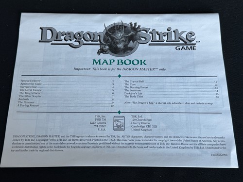 Vintage 1993 Dragon Strike Game (TSR Dungeons & Dragons) Replacement ...