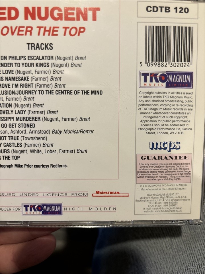 TED NUGENT Over The Top CD(TKO Magnum UK Import) | eBay