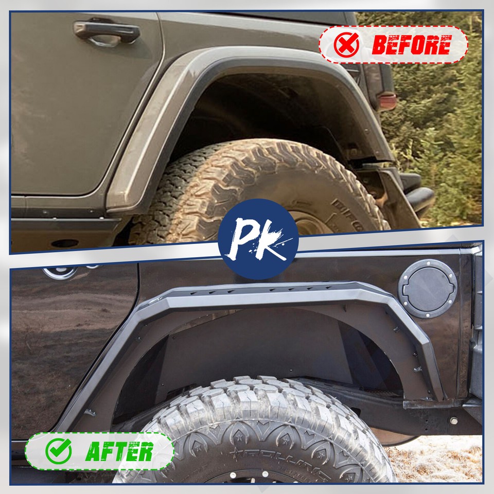 Front and Rear Inner Fender Liners for Jeep Wrangler 2007-2018 JK JKU ...
