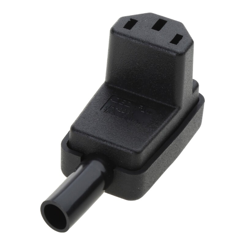 C13 Power Plug 90 Degree Angled IEC 320 Female Plug Power Cord Cable ...
