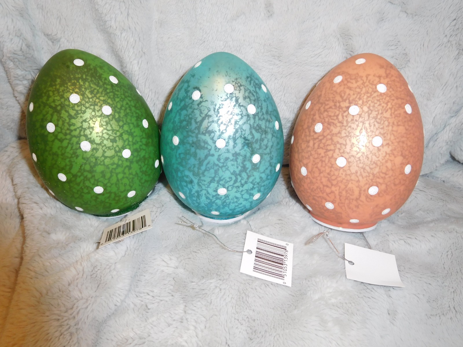 Illuminated Mercury Glass Polka Dot Eggs by Valerie - set of 3 | eBay