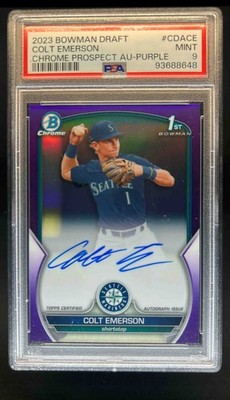 2023 Bowman Draft Colt Emerson Chrome Auto Purple Refractor 1st #197/ ...