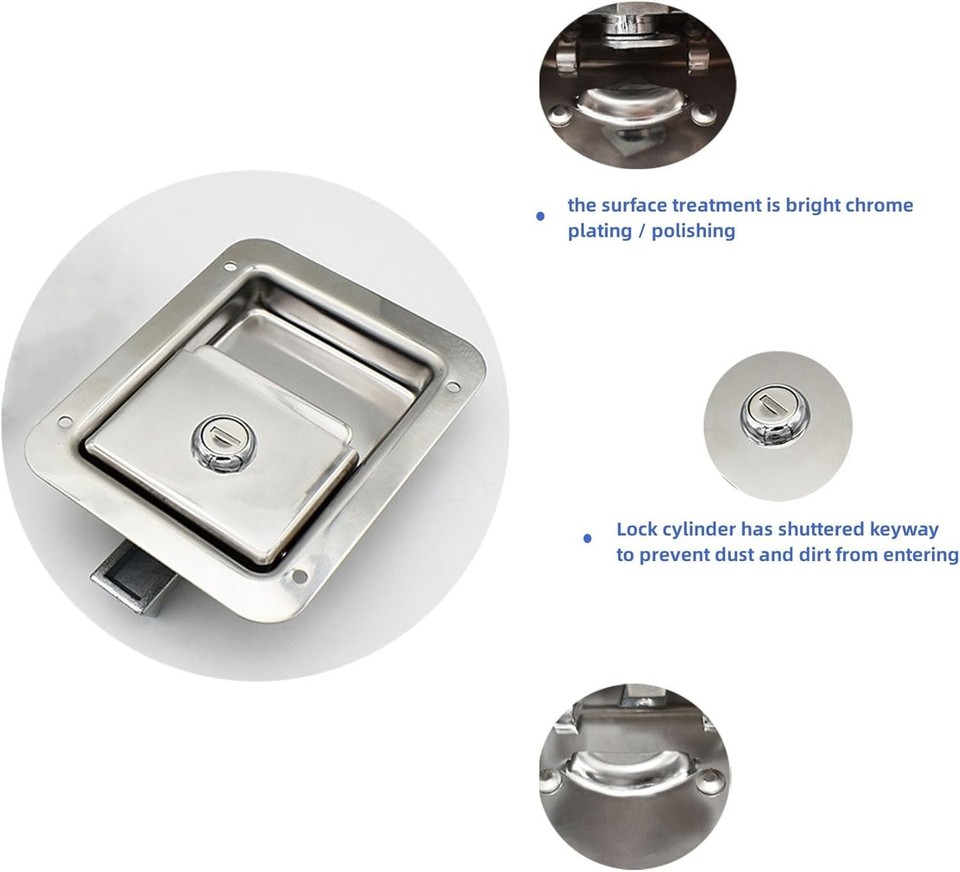 6 Pack Stainless Door Lock Heavy Duty Flush Mount Handle Latch for ...