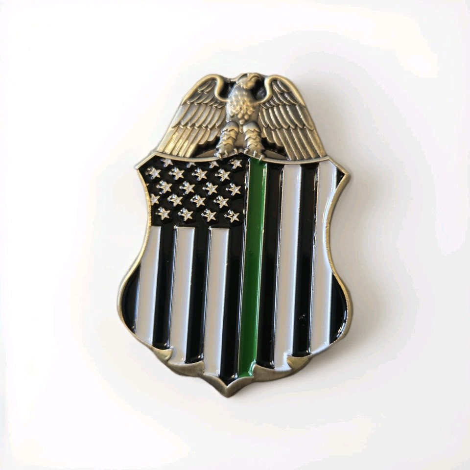 Thin Green Line Police Challenge Coin Beard Gang Punisher Skul CBP ...