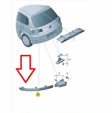 NEW VW TIGUAN 5N REAR RIGHT BUMPER REFLECTOR 5N0945106 OEM | eBay