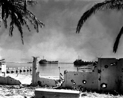 New 8x10 World War II Photo: Ships Entering Bizerte Harbour, Tunisia ...