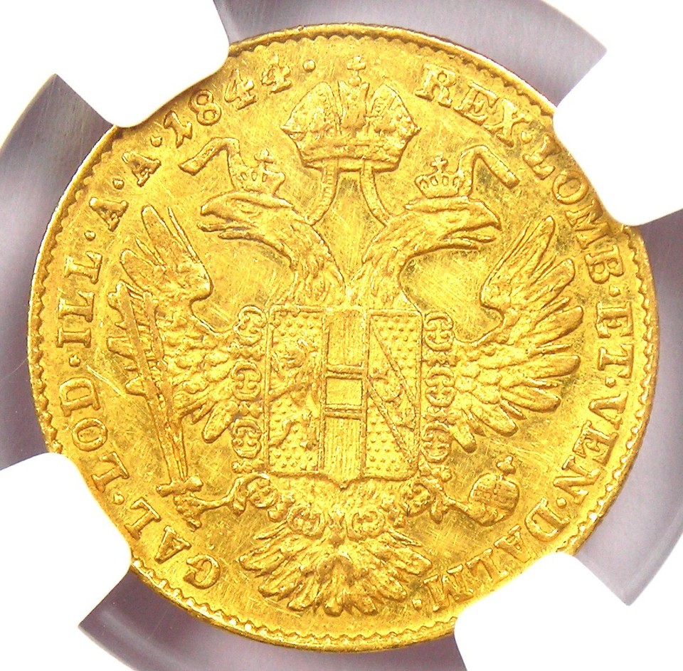 1844 Austria Ferdinand I Gold Ducat Coin 1D - Certified NGC AU53 - Rare ...