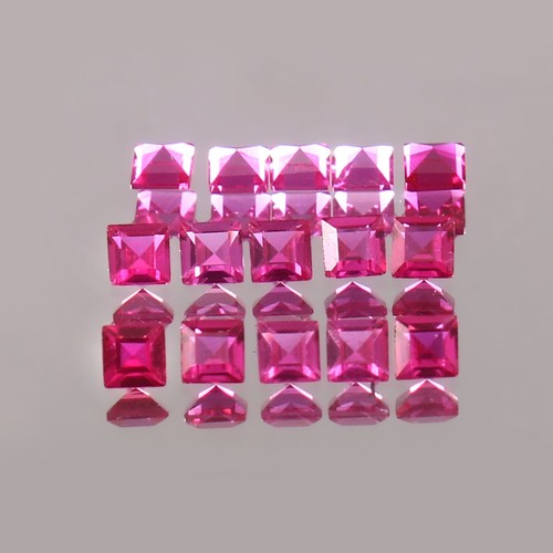 AAA Natural Flawless Burma Ruby Loose Square Gemstone Cut 2x2 MM Lot ...