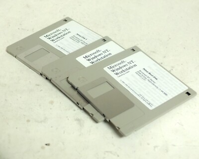 Microsoft Windows NT Workstation Operating System 3x 3.5" Floppy Disks ...