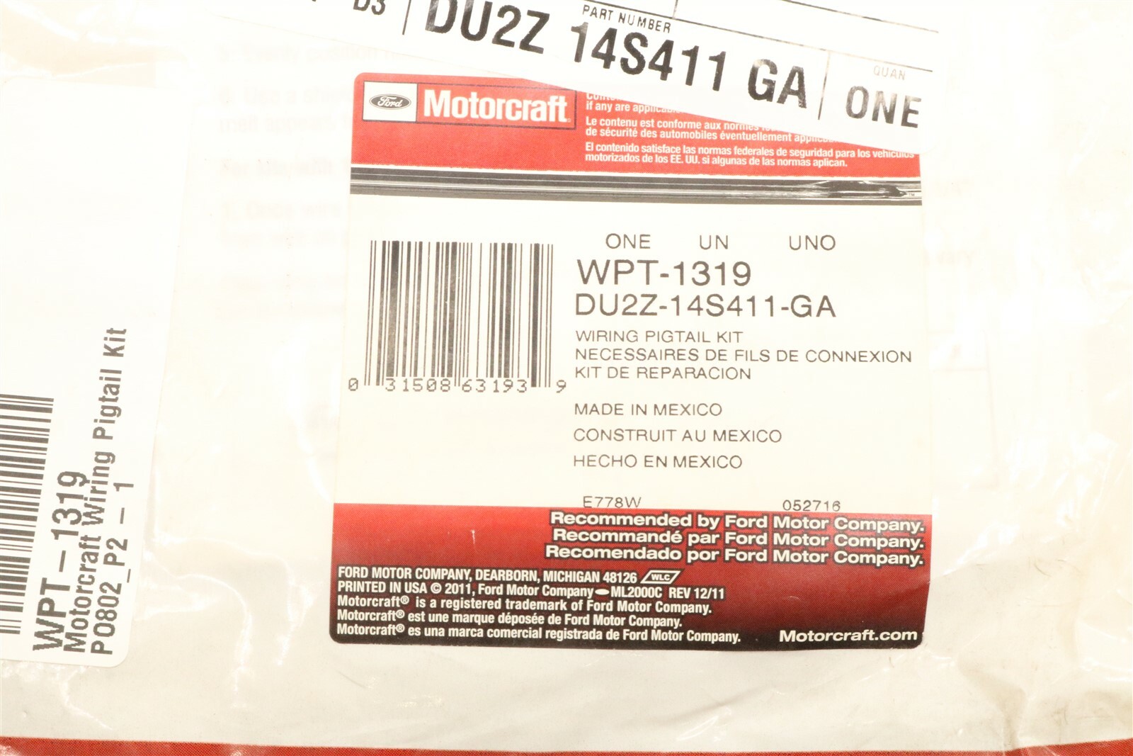 NEW Motorcraft Heated Seat Module Connector 4 Wire WPT-1319 Escape C ...