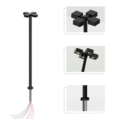 Evemodel 10pcs N TT Scale Metal Lamp Street Lights 5.7cm Black Pole ...