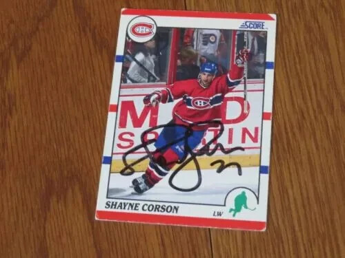 Shayne Corson Autographed Hand Signed Card Score Montreal Canadiens | eBay