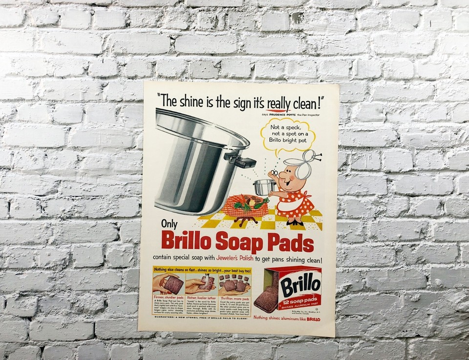 1960 Brillo Soap Pads Vintage PRINT AD Cleaning Kitchen Decor Art ...