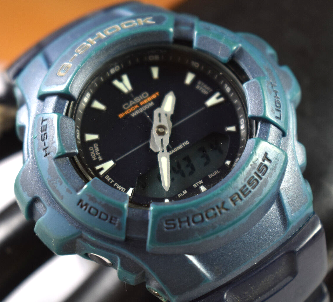 RARE! Casio G101L-1AV (2327) Navy Analog/Digital Men's Watch NEW ...