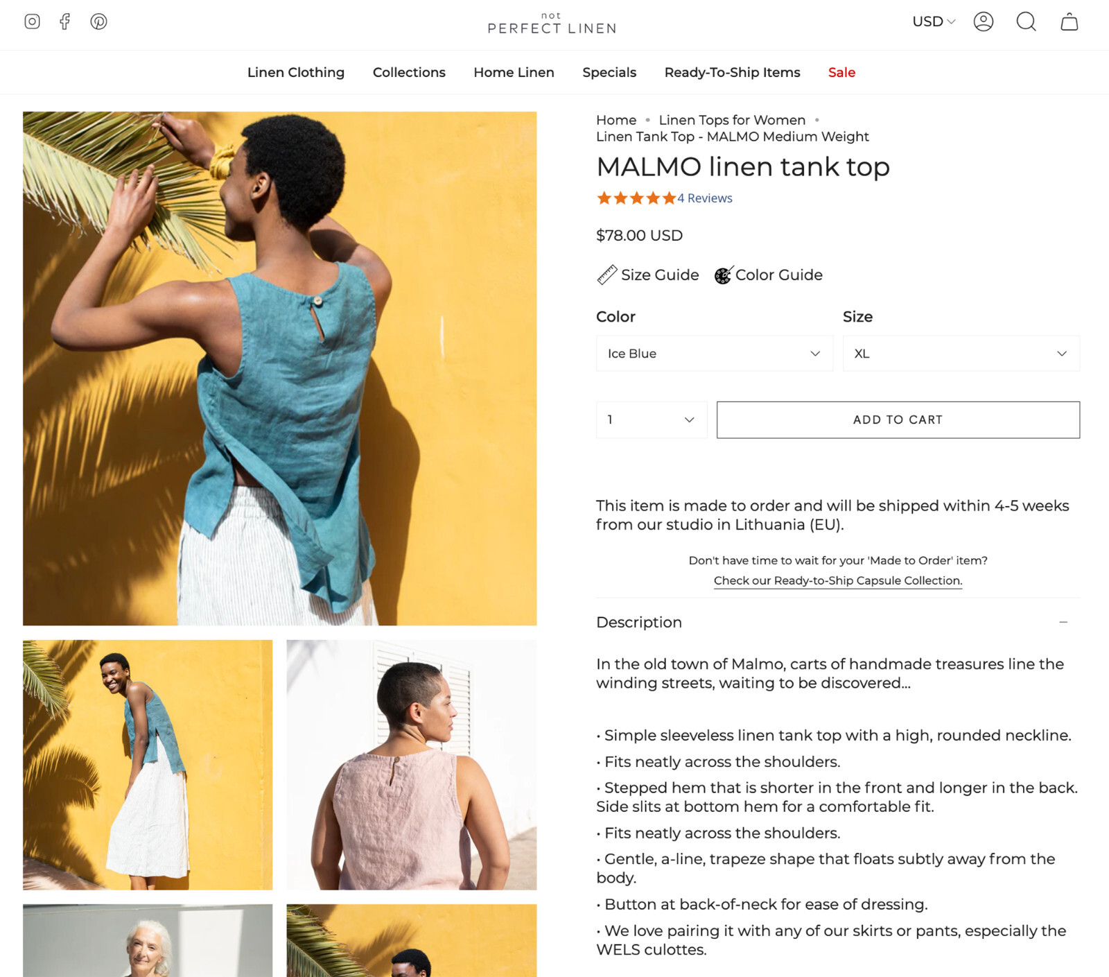 NWT NotPerfectLinen Lithuania MALMO High-Low Tank Top | Ice Blue XXL | eBay