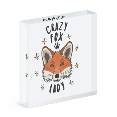 Loco Fox Mujer Stars Acrílico Foto Bloque Marco Divertido Animal | eBay
