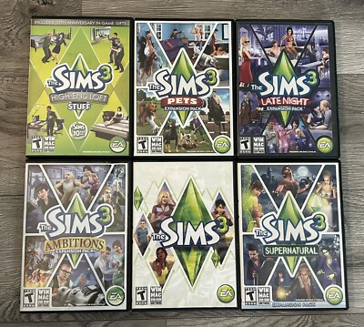 Lot of 6 The Sims 3 PC Games Complete With Manuals & Codes PC WIN MAC ...