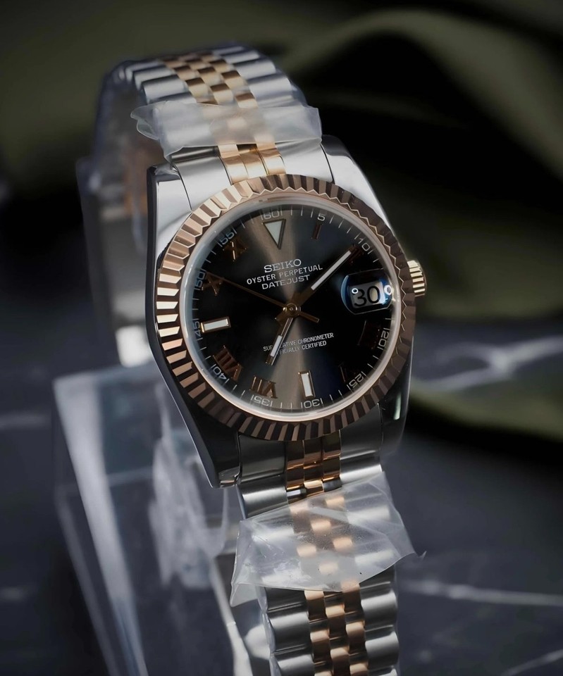 Seikmod Seikjust Black Sunburst | Two-Tone Jubilee | Sapphire | NH35 ...