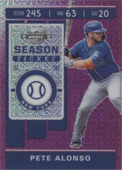 2020 Panini Chronicles - Contenders Optic Pete Alonso #23 Purple Mojo ...