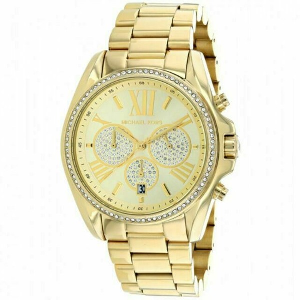 Michael Kors 43mm Case Stainless Steel Gold, Stainless Steel Band ...