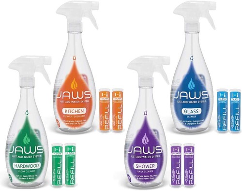 JAWS Cleaners Home Cleaning Kit, Multi-Surface Kitchen, Glass, Shower ...