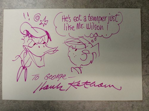 Unique Hank Ketcham Drawing - Dennis the Menace & Donald Duck - Signed ...