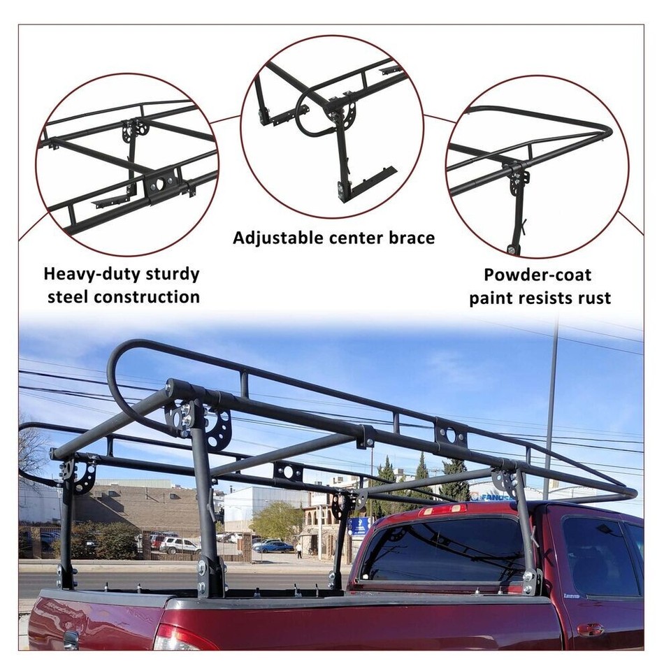 Adjustable Full Size Trunk Bed Ladder Rack Truck Pickup Lumber Utility ...