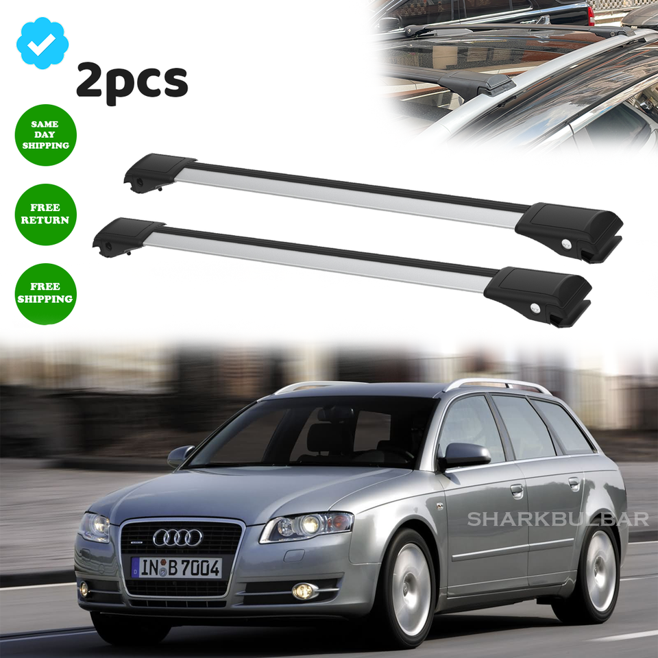 2004-2008 Audi A4 B7 Avant Fit Roof Rack Cross Bars Silver Set Carrier ...