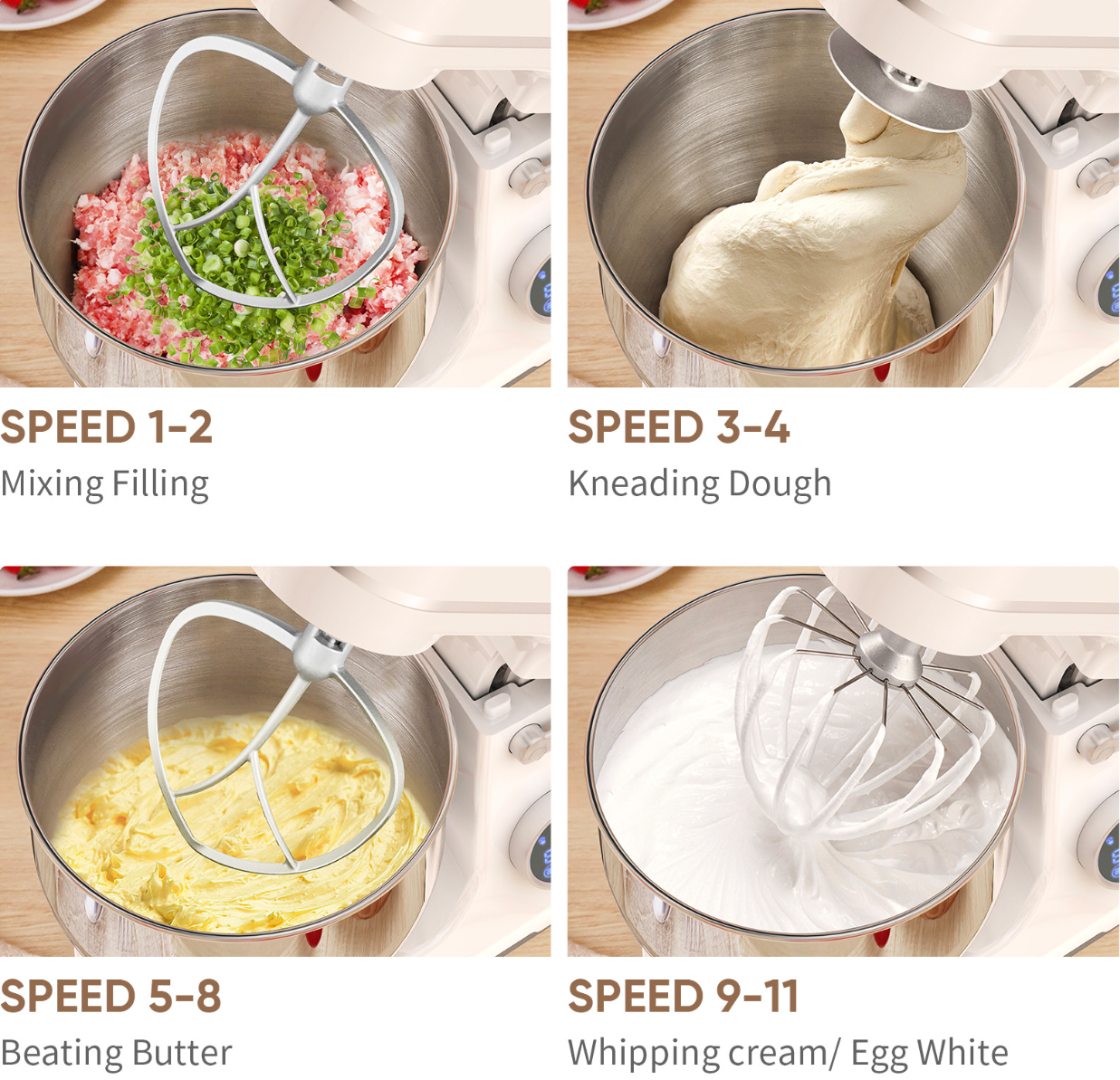 220V 5L 11speed Kitchen Electric Food Stand Mixer Cream Cake Dough ...