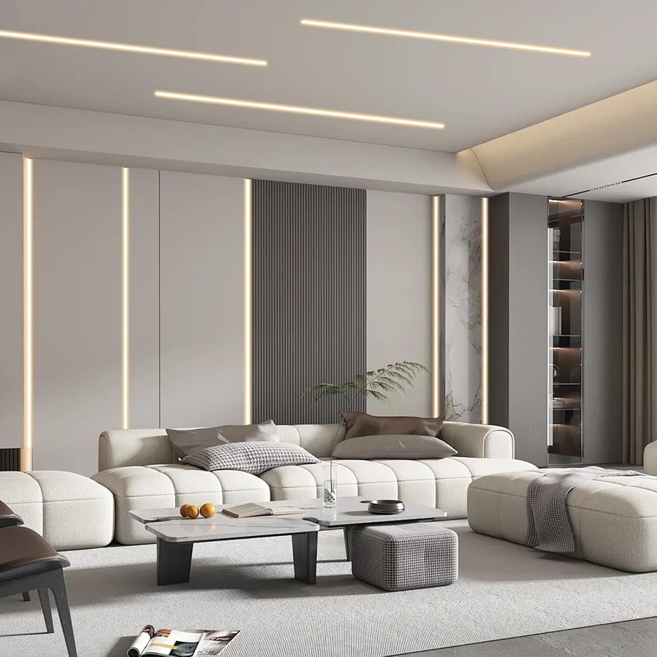 8 Pack Plaster-in LED Channel 6.6FT/2M Recessed Drywall Aluminum Strip ...