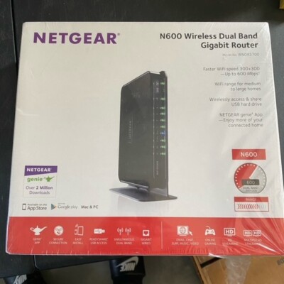 NETGEAR N600 Wi-Fi Wireless Dual Band Gigabit Router WNDR3700 SEALED ...