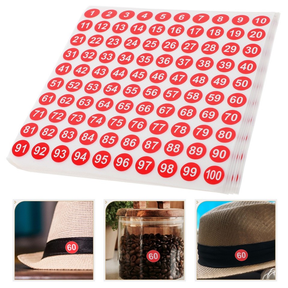 100 Sheets Number Stickers Number Label Stickers Number Stickers ...
