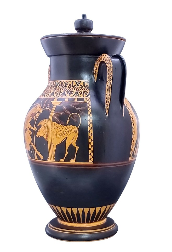 Dionysus Ariadne & Satyrs Amphora Vase Copy Ancient Greek Pottery ...