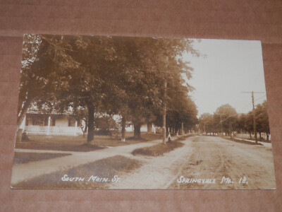 SPRINGVALE MAINE - 1910'S ERA REAL PHOTO POSTCARD - SOUTH MAIN STREET ...