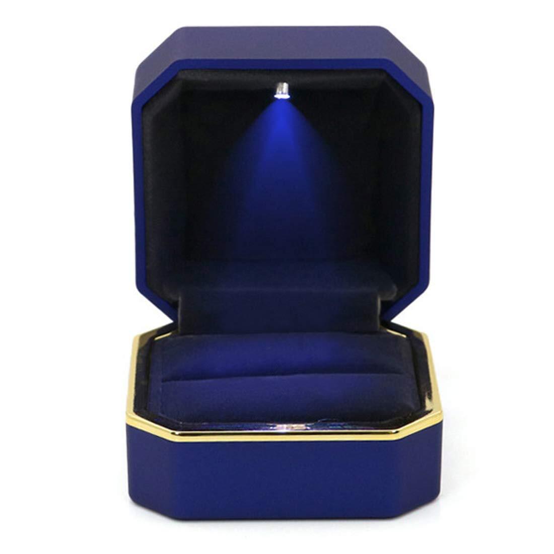 Ring Box with LED Light Jewelry Display Gift Box for Proposal ...