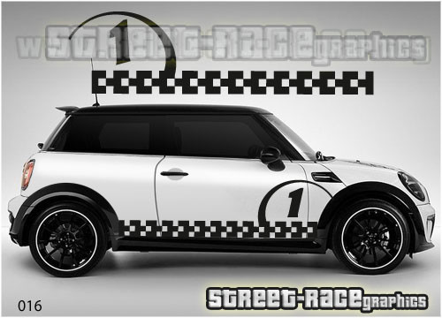 Mini Cooper S Works side racing stripes 016b vinyl stickers decals ...