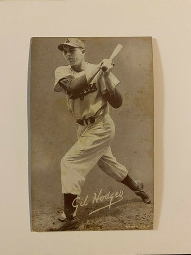 Gil HODGES 1947-66 Exhibit Real Postcard Series Rare B&W L.A. Dodgers ...