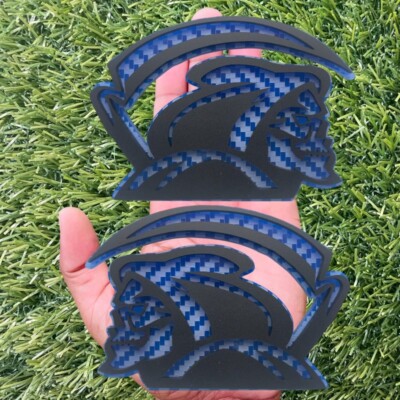 Reaper Emblem Badge Set Blue Eyes Blue Carbon Fiber Aggressive Racing ...