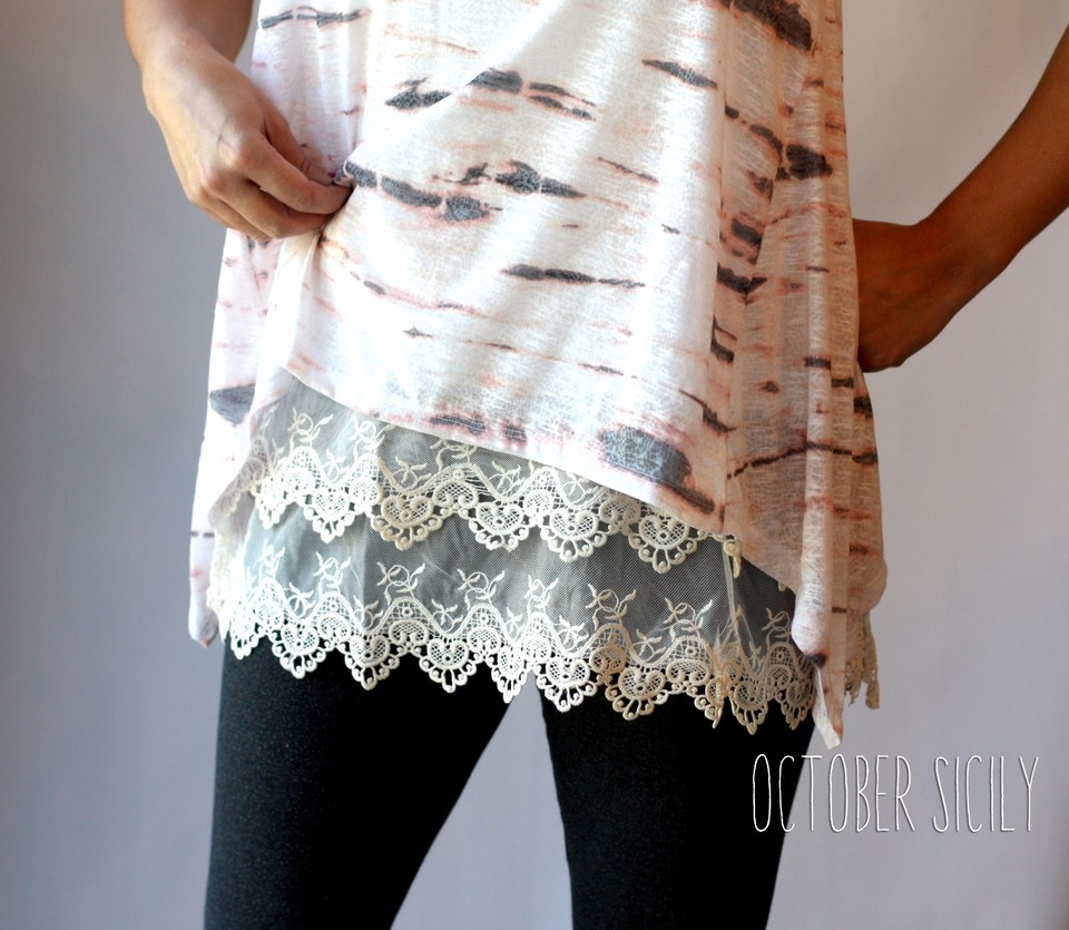 Lace Top Shirt Extender 2, Detail, Length, tank lengthen S-4XL | eBay