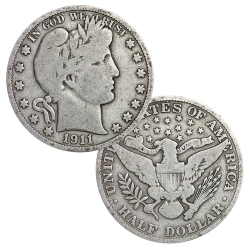 90% Silver Barber Half Dollar Average Circulated Single Coin | eBay