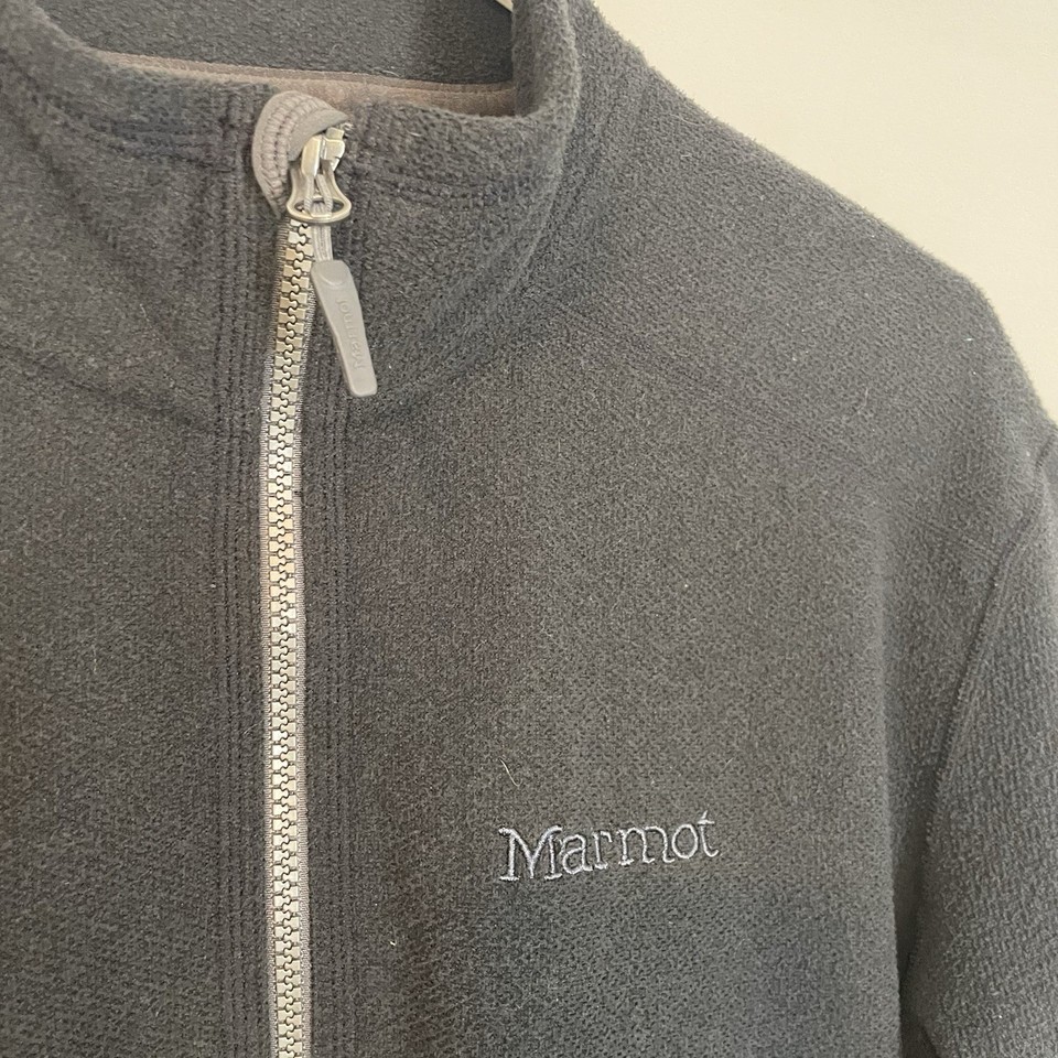 Marmot Men’s Black Full Zip Knit Fleece Jacket Size Large Outdoor ...