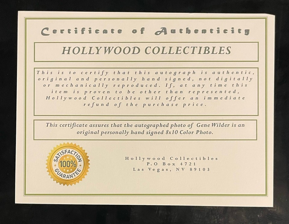 GENE WILDER SIGNED AUTOGRAPH WILLY WONKA 8X10 COLOR PHOTO COA ! | eBay UK